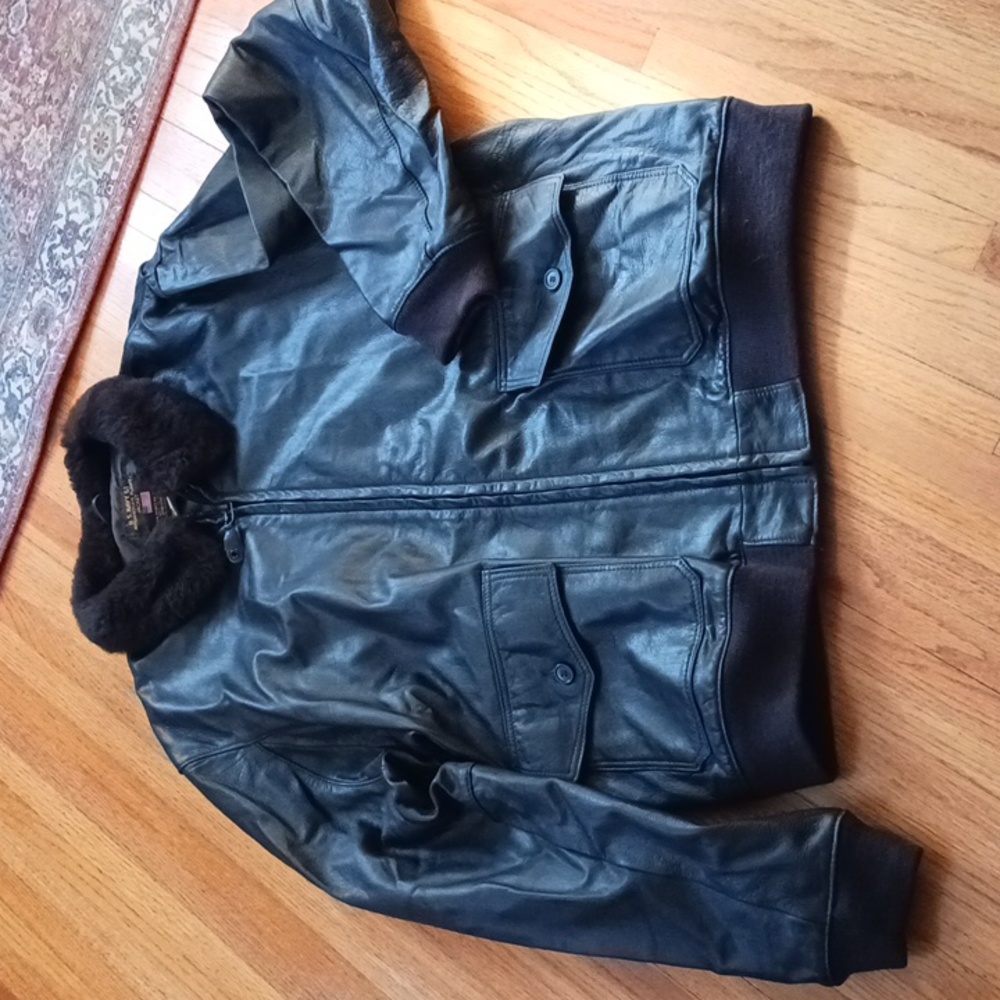 Us Navy Gi Indeterminate Flight Jacket, Vintage Leath… - Gem